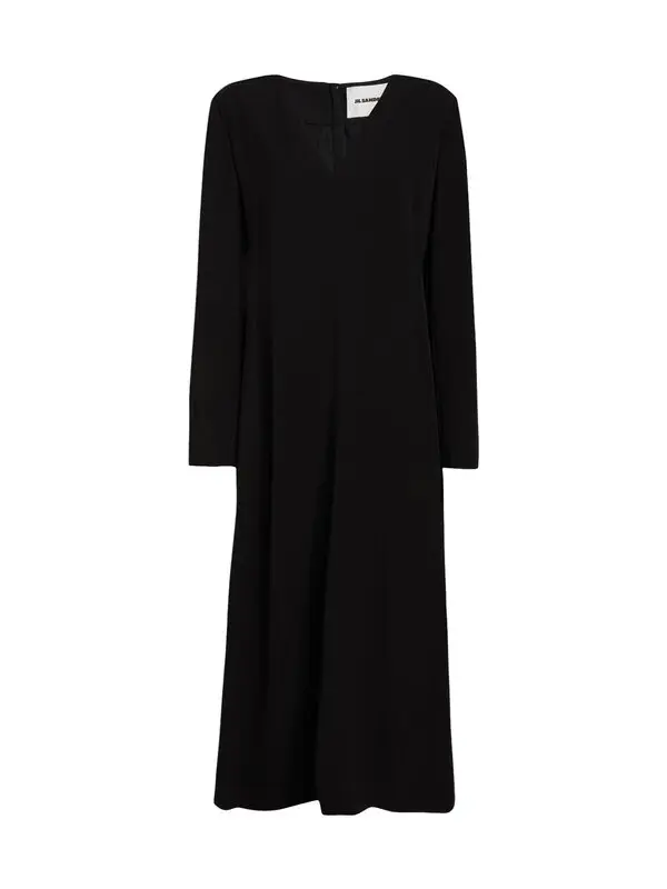 JIL SANDER V-neck Long Sleeve Midi Dress - Multicolor