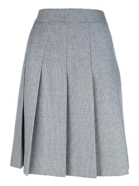 Celine Pleated Patterned Skirt - Multicolor