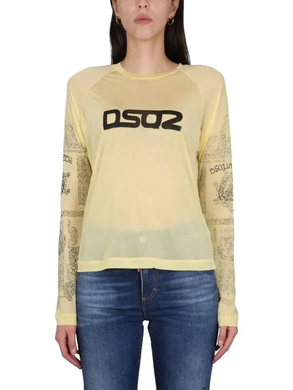 Dsquared2 Logo Print T-shirt - Yellow