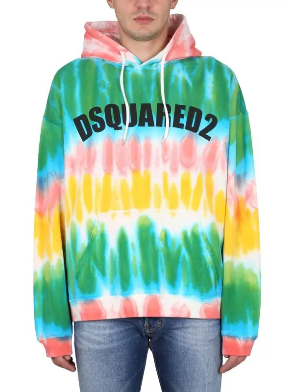 Dsquared2 Tie & Dye Logo Hoodie - Multicolor