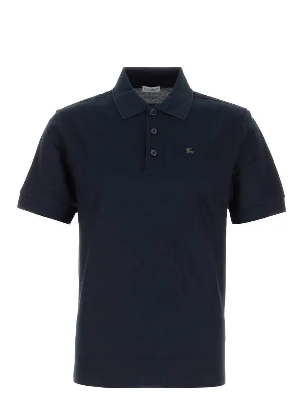 Burberry Navy Piquet Polo Shirt - Blue