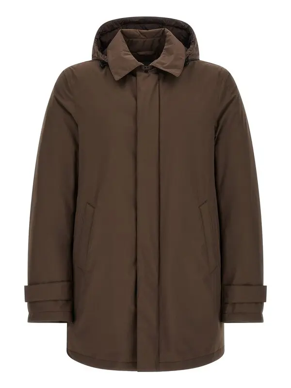 Herno Detachable Hood Parka - Brown