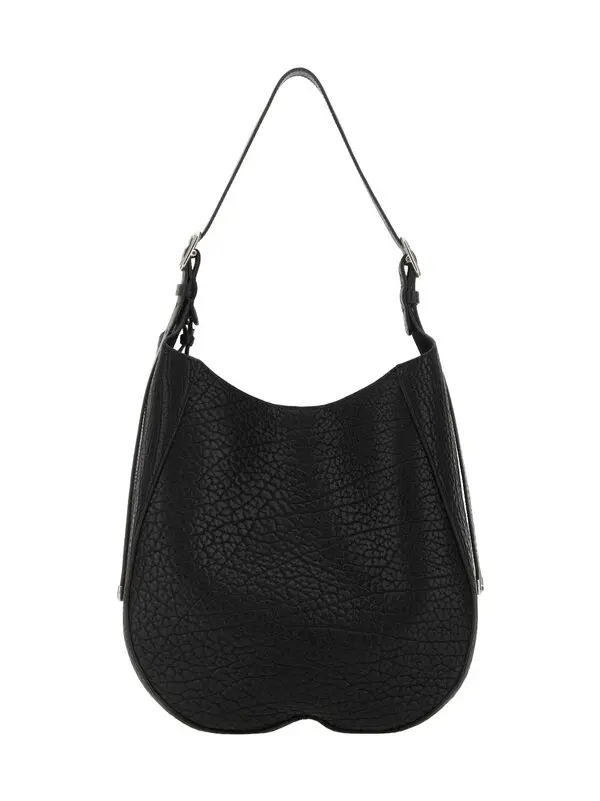 Burberry Leather Medium Chess Shoulder Bag - Black