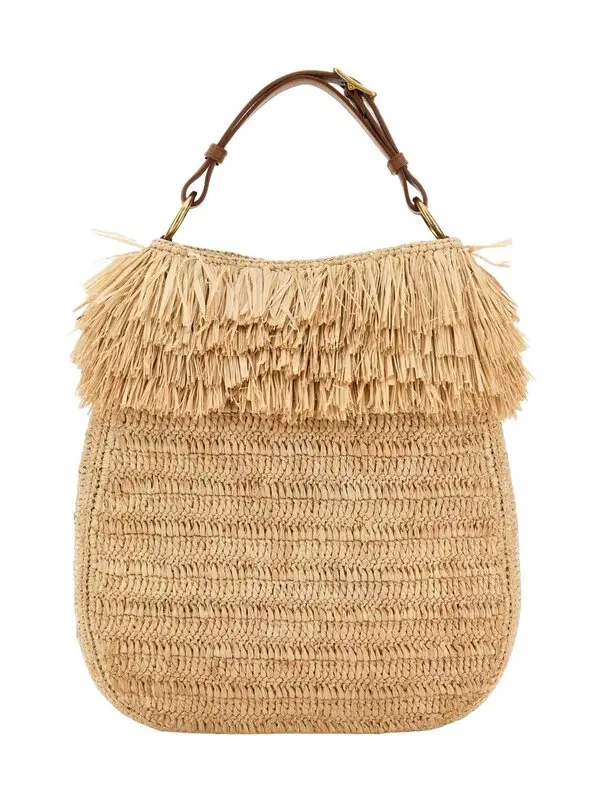 Saint Laurent Raffia Roady Shopping Bag - Brown