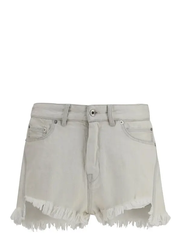 Rick Owens Shorts Temple Bias Cutoffs In Denim - Multicolor
