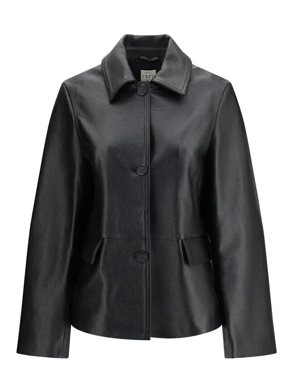 TOTEME Grained Leather Jacket - Black