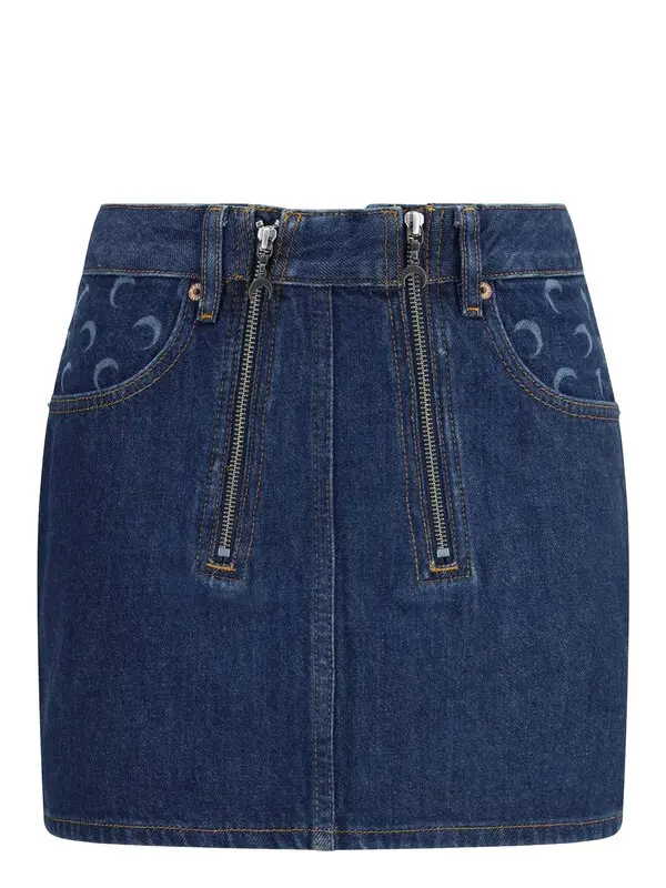 MARINE SERRE Zipped Mini Skirt - Blue