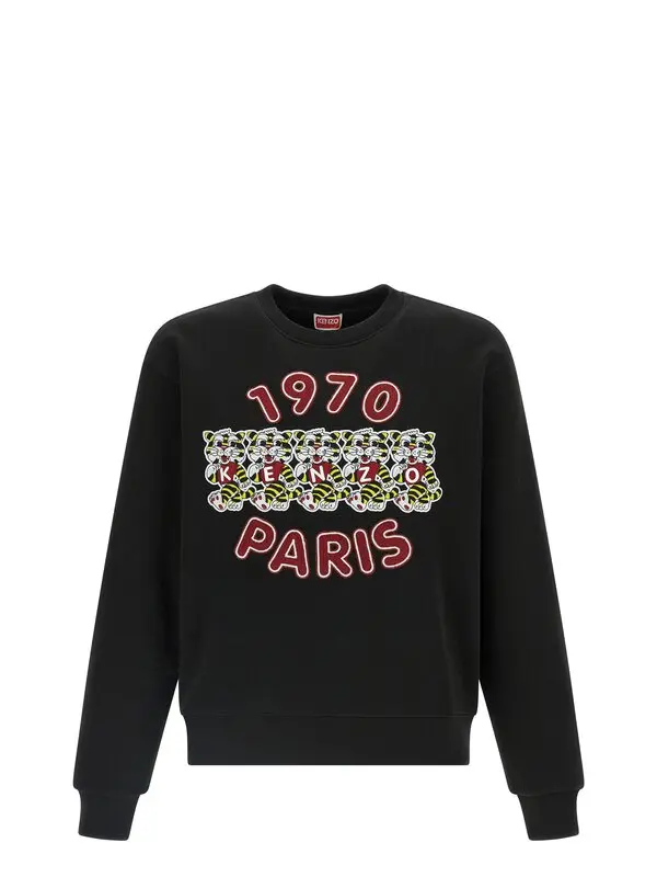 Kenzo Wild Tiger Embroidered Crewneck Sweatshirt - Black