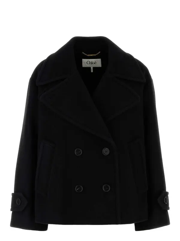 Chloé Wool Blend Coat - Black