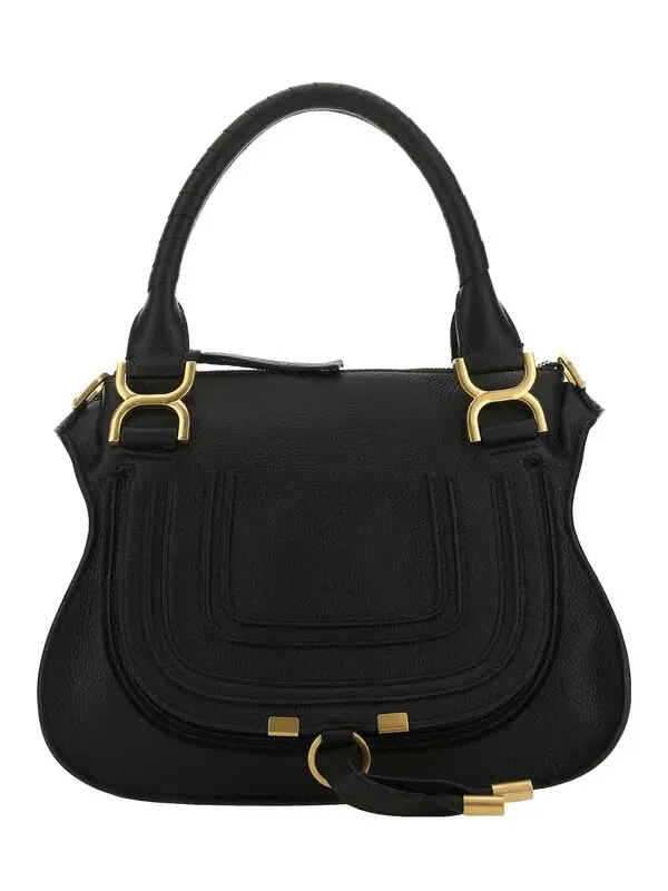 Chloé Leather Small Marcie Handbag - Black