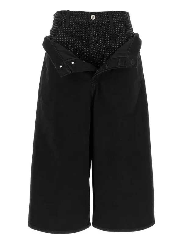 Attico Crystal Insert Jeans - Black