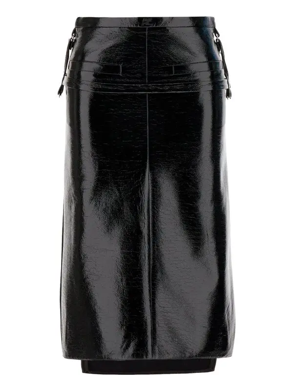 COURREGES Glossed Belted Skirt - Multicolor