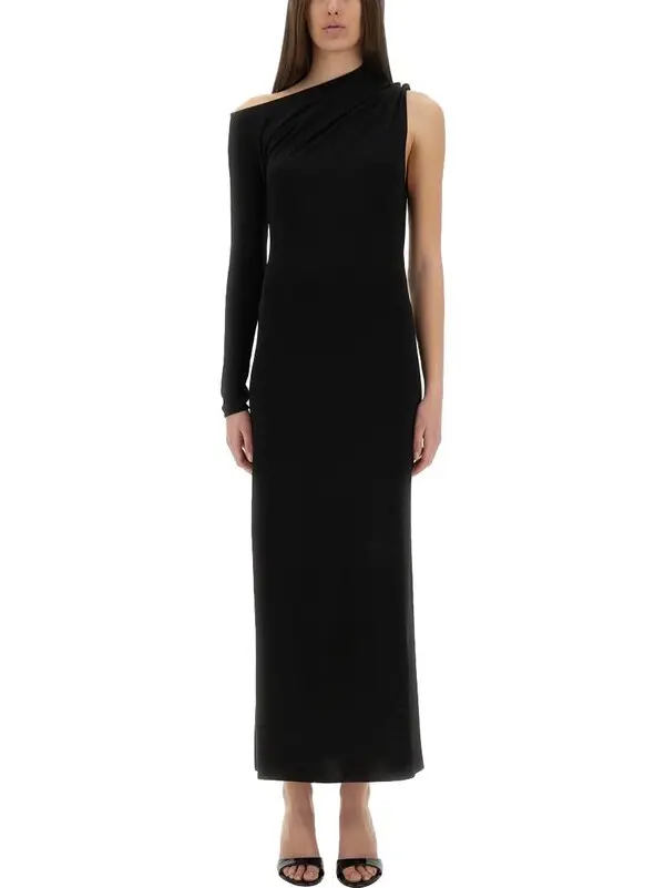 COURREGES Long One-shoulder Dress - Black