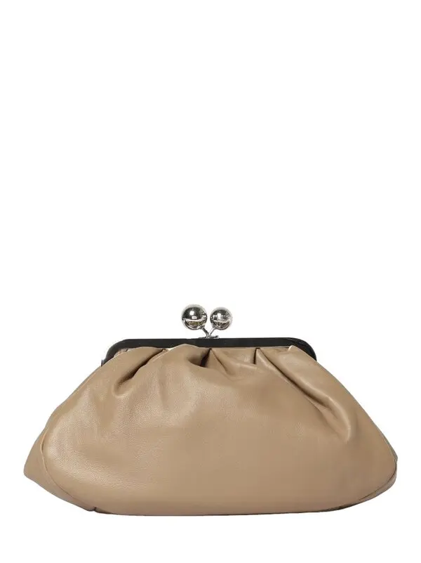 Max Mara Leather Clutch - Gray