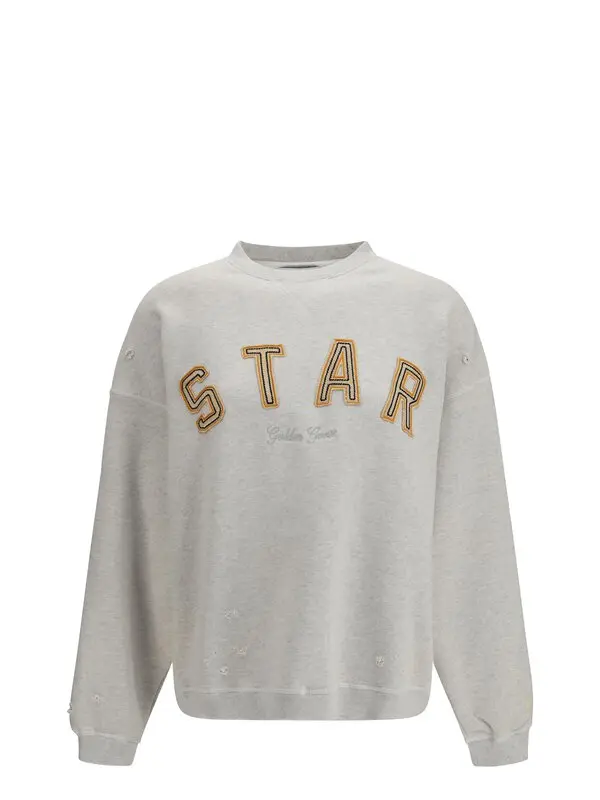GOLDEN GOOSE Cotton Logo Sweatshirt - Gray