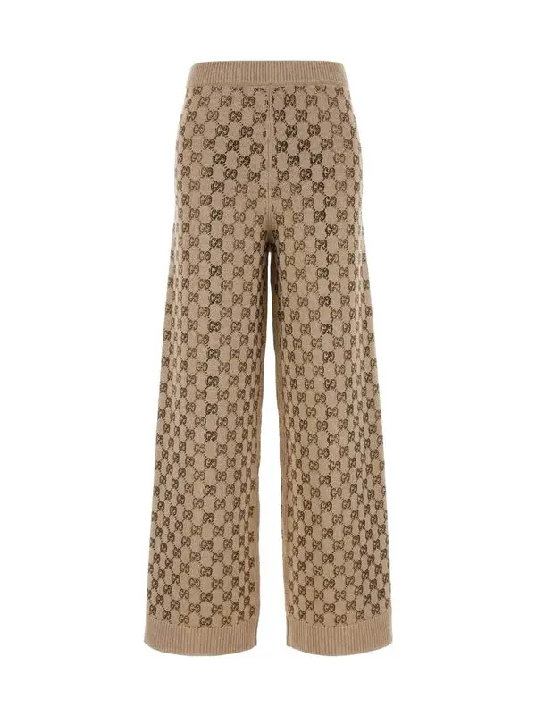 Gucci Embellished Wool Blend Joggers - Brown