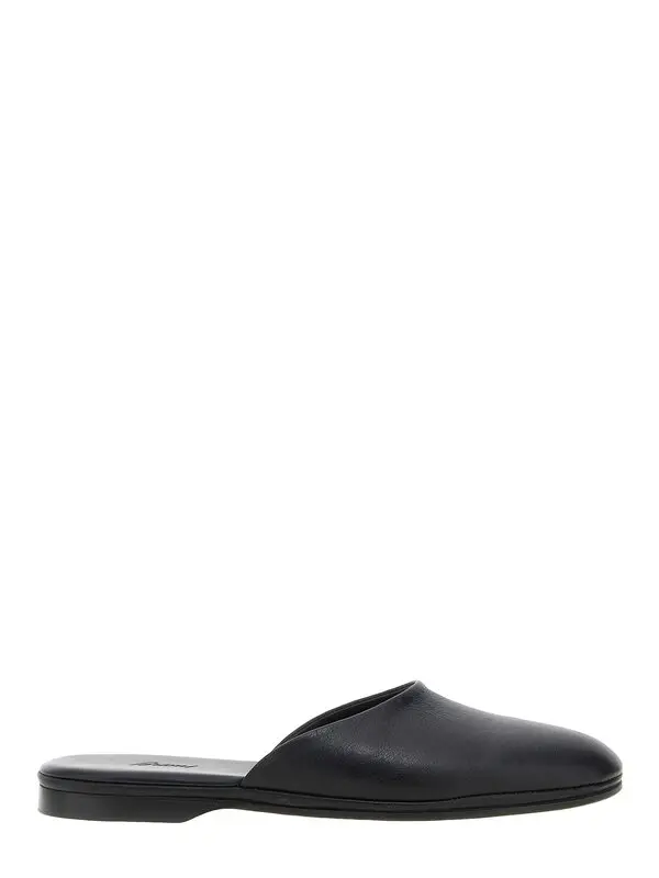 Brioni Leather Sabots - Black