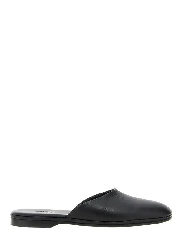 Brioni Leather Sabots - Black