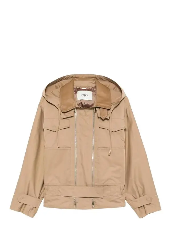 Fendi Neutrals Jackets Bomber Jackets - Cream