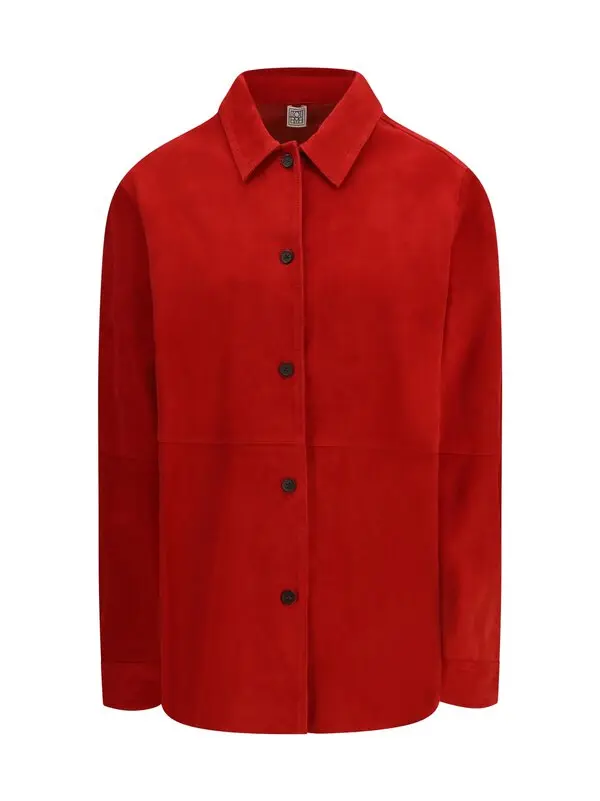 TOTEME Suede Shirt Jacket - Red