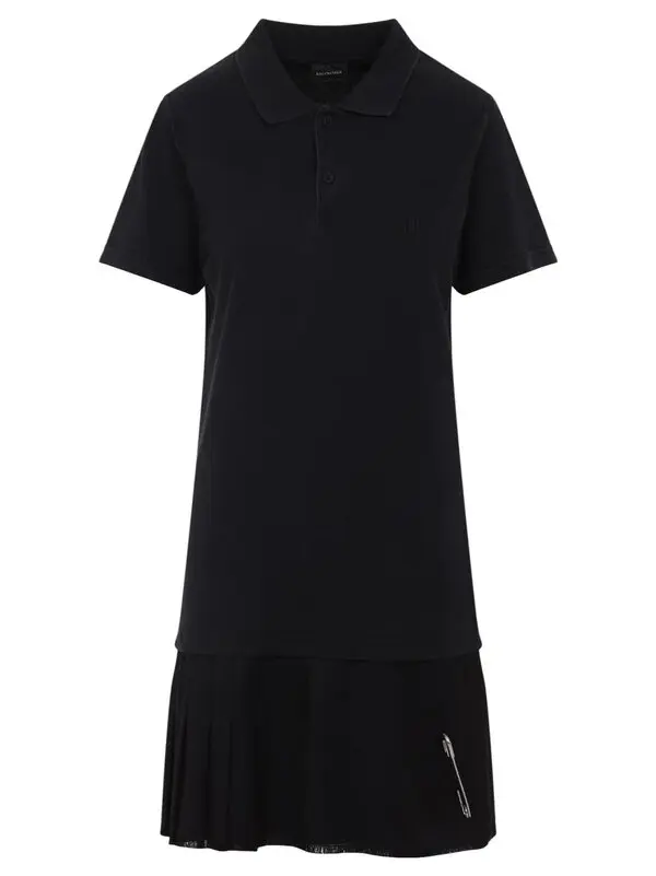 Balenciaga Layered Polo Mini Dress - Black
