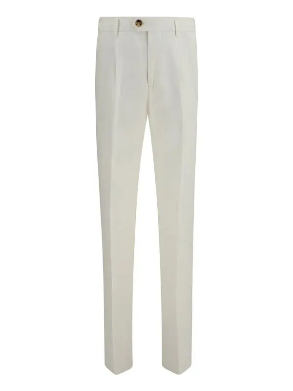 Brunello Cucinelli Linen Tailored Pants - White