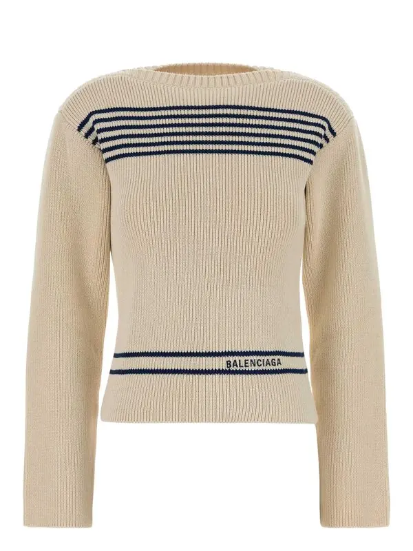 Balenciaga Sand Cotton Sweater - Brown