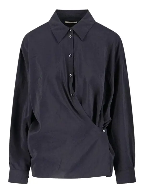LEMAIRE Twisted Silk Shirt - Black