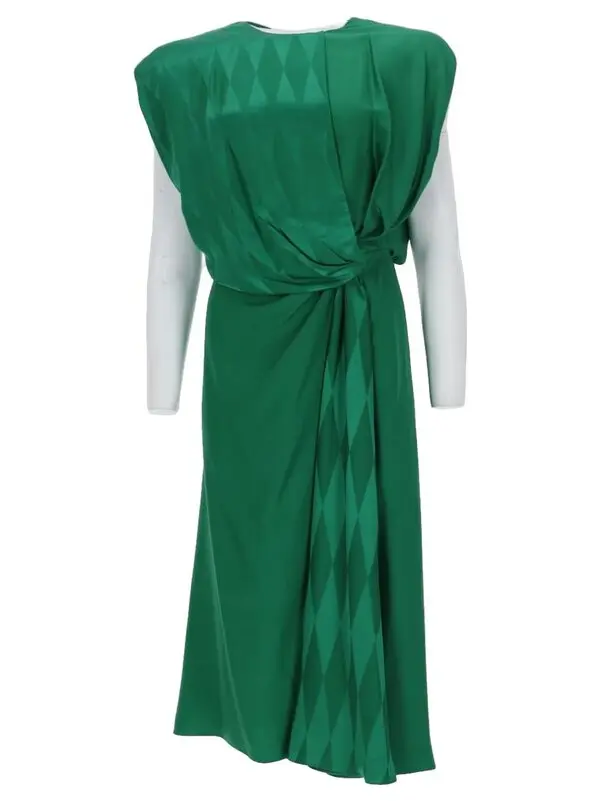 Versace Blend Draped Midi Dress - Green