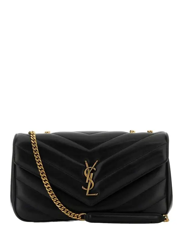 Saint Laurent Leather Medium Loulou Shoulder Bag - Black