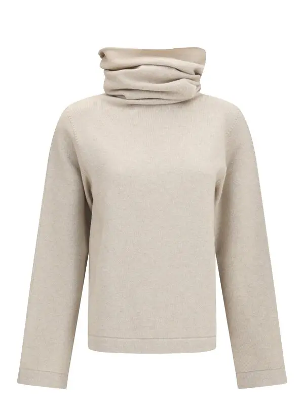 Alaïa High-neck Wool Jumper - Cream