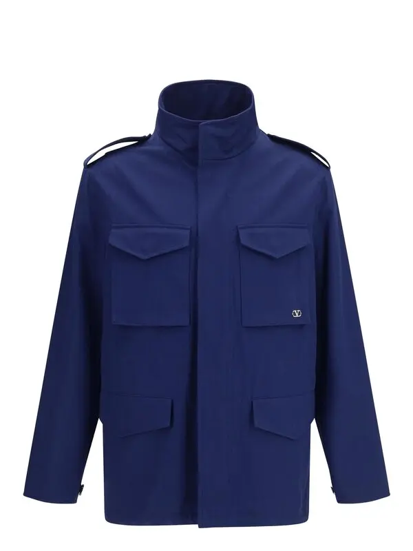Valentino Garavani Vlogo Signature Caban Jacket - Blue