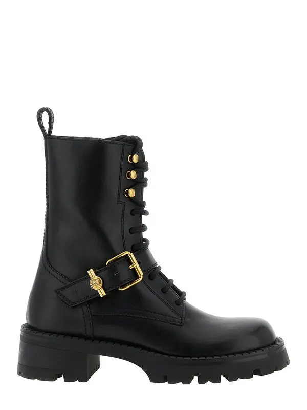 Versace Ankle Boots With Buckle - Black