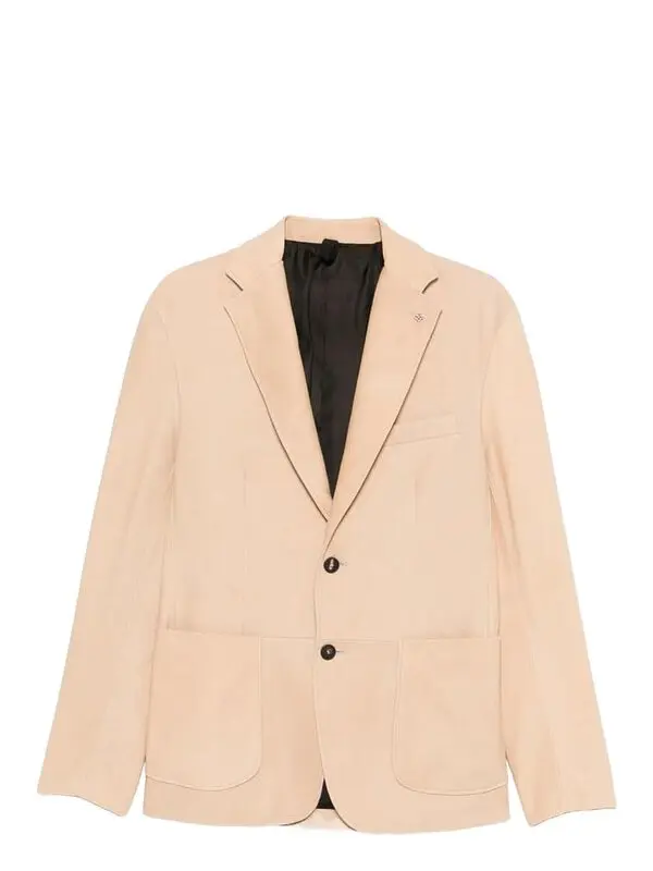 Tagliatore Leather Blazer - Cream