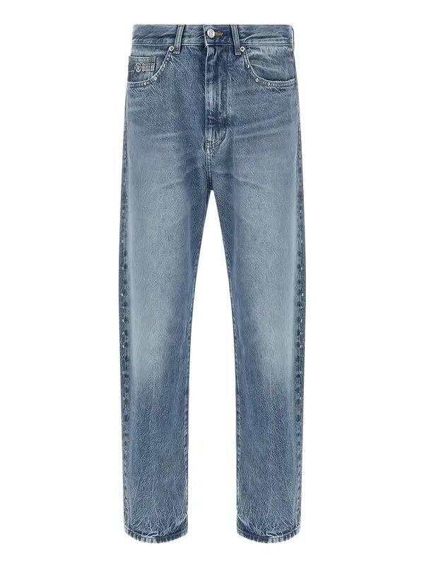 Versace Studded Straight Leg Jeans - Blue