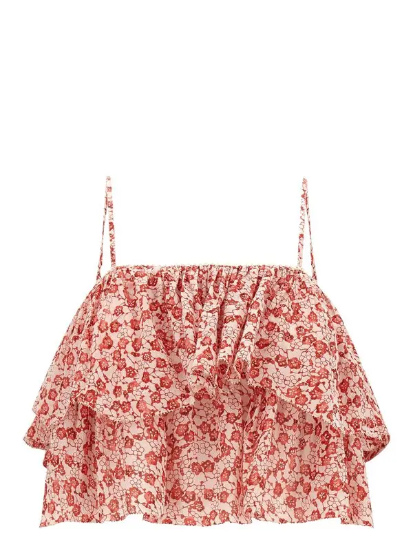 Isabel Marant Étoile Erisa Floral Crop Top - Red
