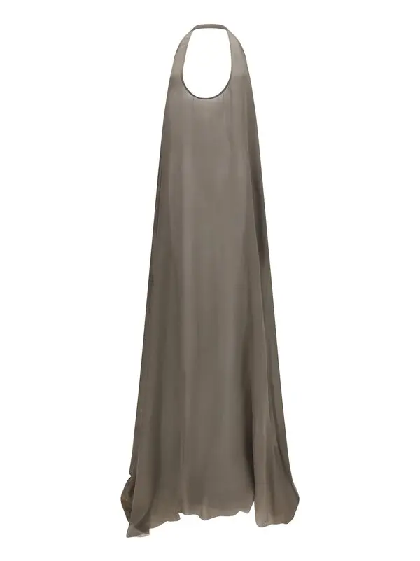 Rick Owens Halter Silk Georgette Gown - Gray