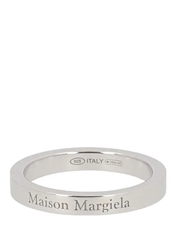 MAISON MARGIELA Anello Con Logo - Silver