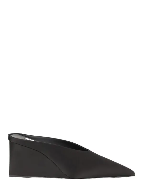 Alaïa Satin Wedge Mules - Black