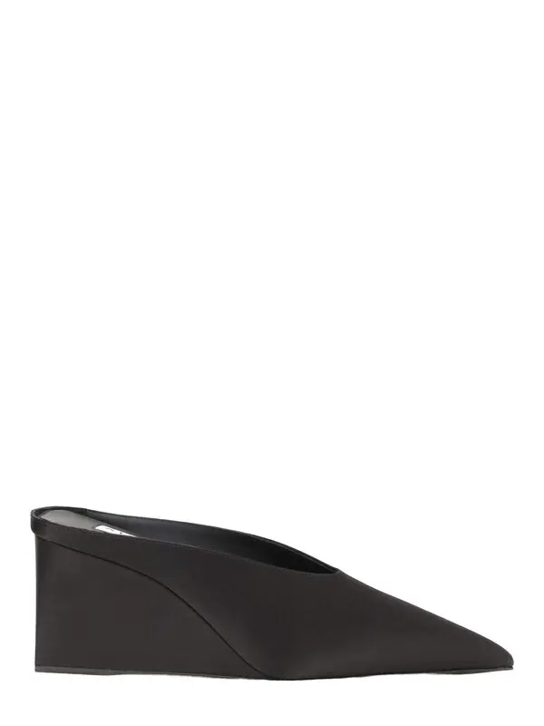 Alaïa Satin Wedge Mules - Black