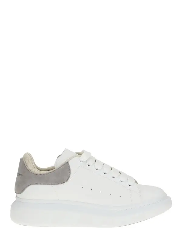 Alexander McQueen Oversized Sneakers With Suede Heel Tab - White