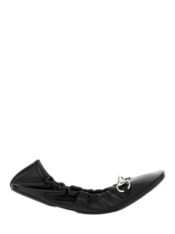 Gucci Leather Prima Ballerinas - Black