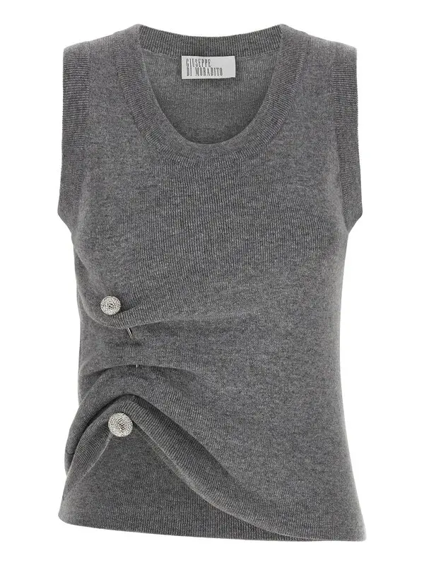 Giuseppe Di Morabito Jewel Brooch Top - Gray