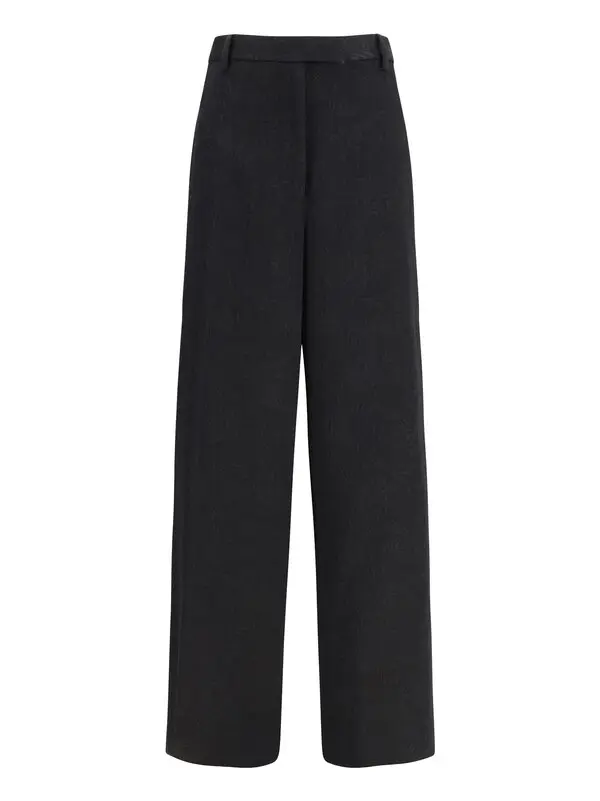 Dries Van Noten Wide-leg Pants With All-over Jacquard Pattern - Black