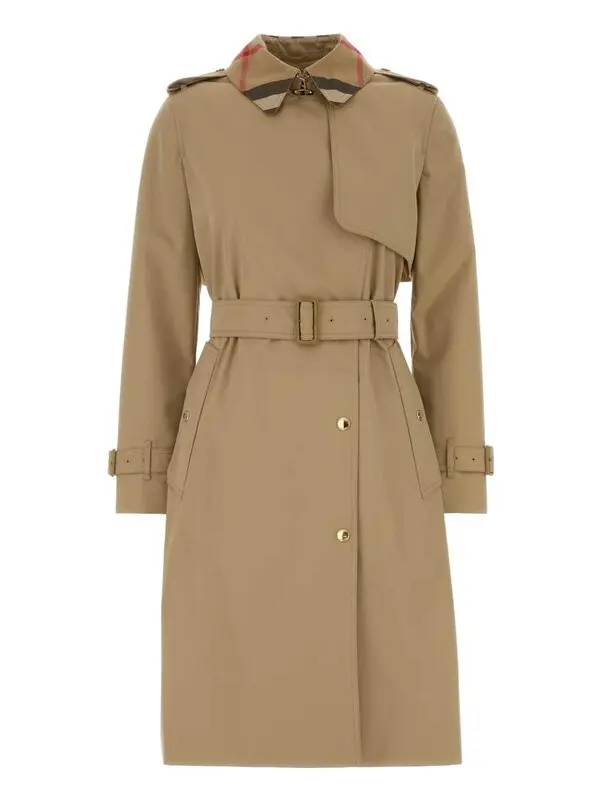 Burberry Beige Cotton Trench Coat - Brown