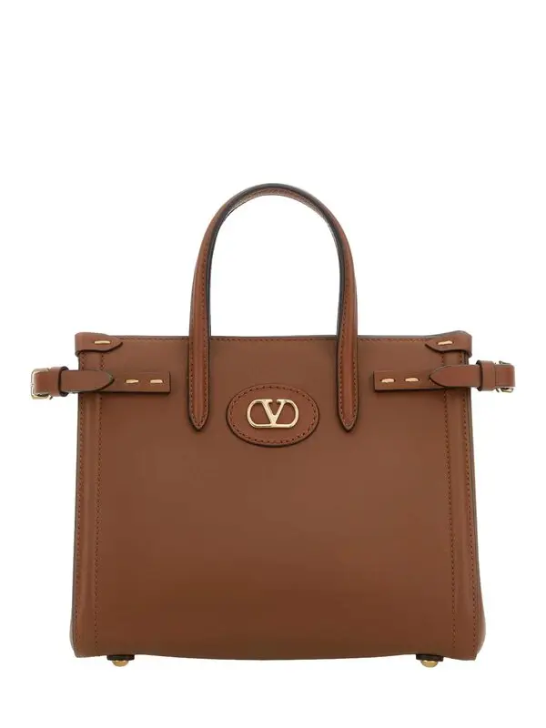 Valentino Garavani Leather Antibes Handbag - Brown