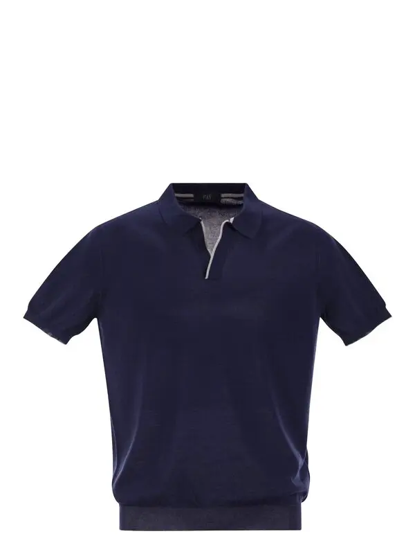 FAY Cotton Buttonless Polo Shirt - Multicolor