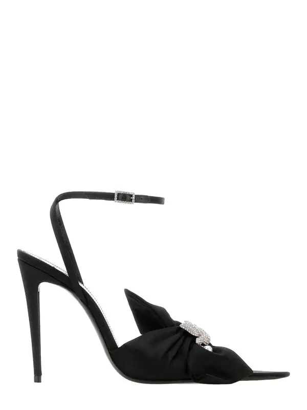 Saint Laurent Crepe Dove Pumps - Black