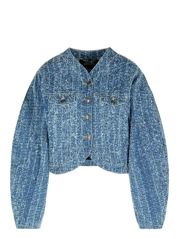 ROTATE BY BIRGER CHRISTENSEN Cotton Short Jacket - Blue