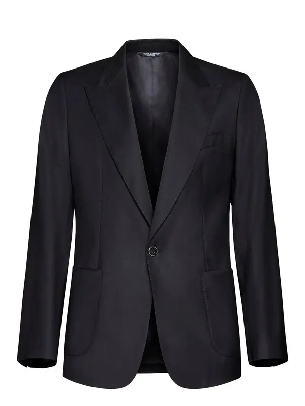 Dolce & Gabbana Black Wool And Silk Miami Single-breasted Blazer - Multicolor